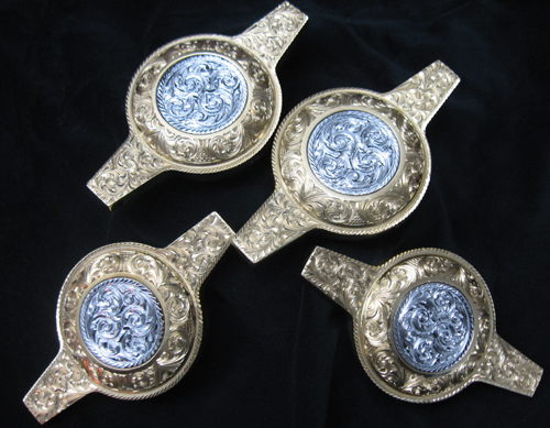 Custom Hand Engraved Brass Knock Offs with Chrome Chip
