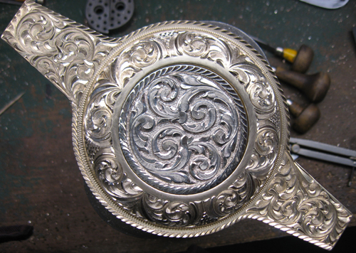 Custom Hand Engraved Brass Knock Offs with Chrome Chip
